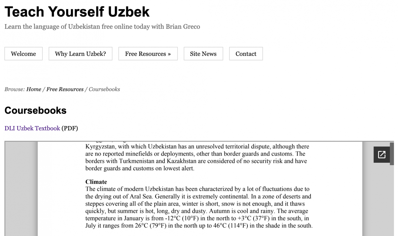 Uzbek Language Resources | The Center for East European and Russian ...