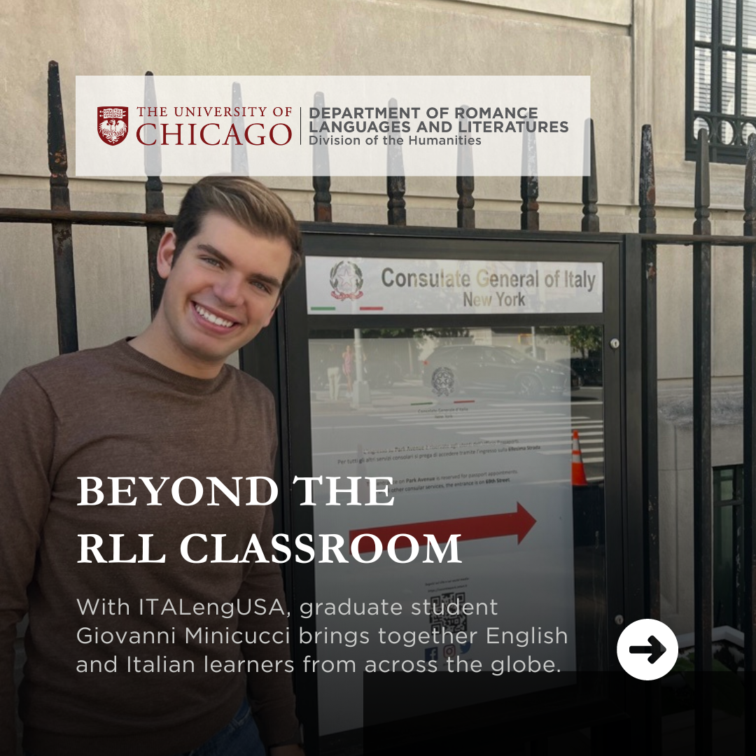 Beyond the RLL Classroom with Giovanni Minicucci, PhD Student | Romance ...